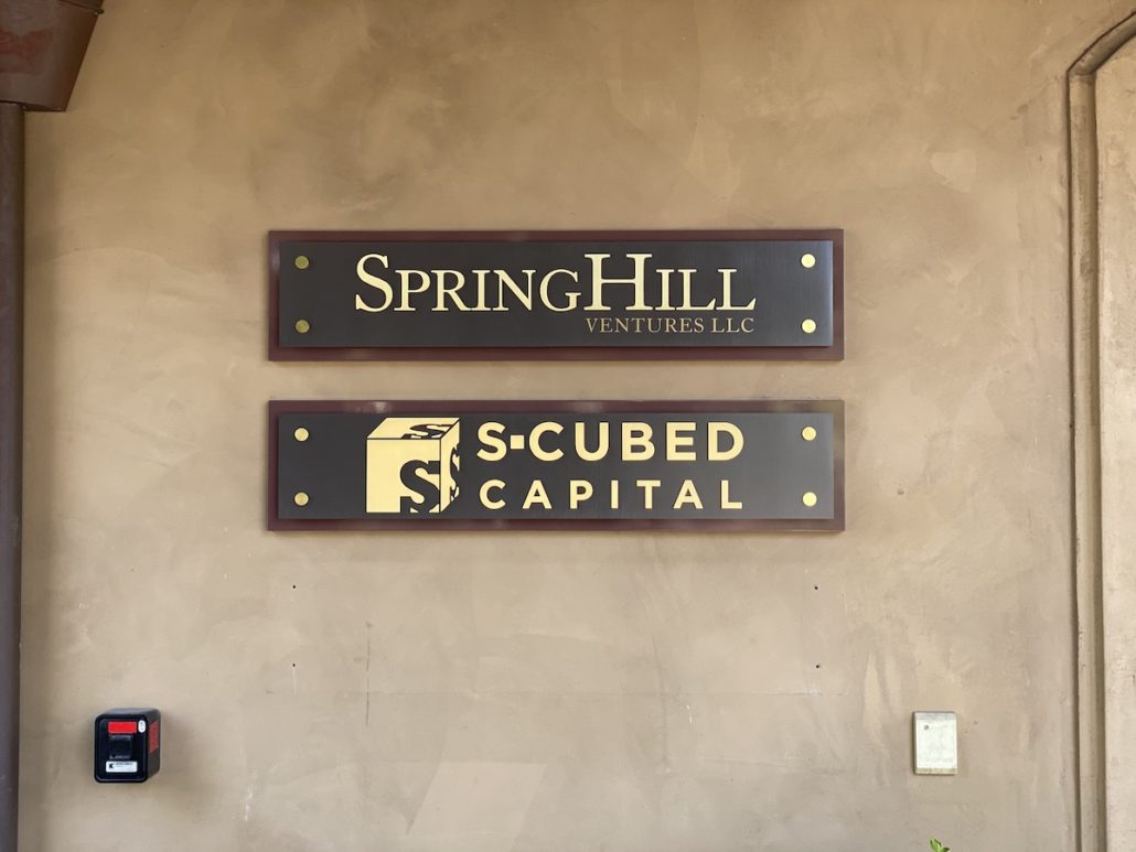 Spring Hill Ventures & S-Cubed Capitol - Menlo Park, CA - Amcoe Sign ...