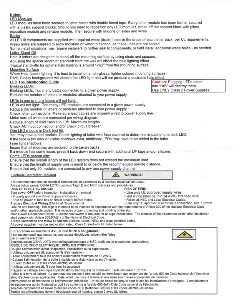 60 Watt - Channel Letter Wiring Instructions | Signs & Designs